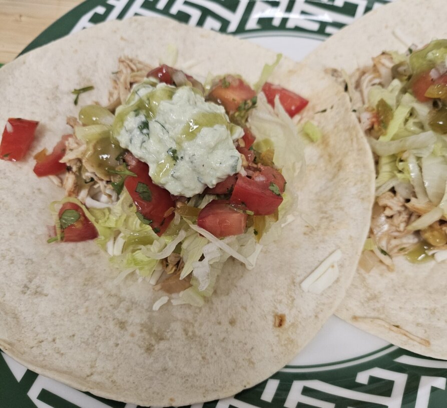 Cilantro Lime Tacos with Avocado Crema Recipe - ya hungry?